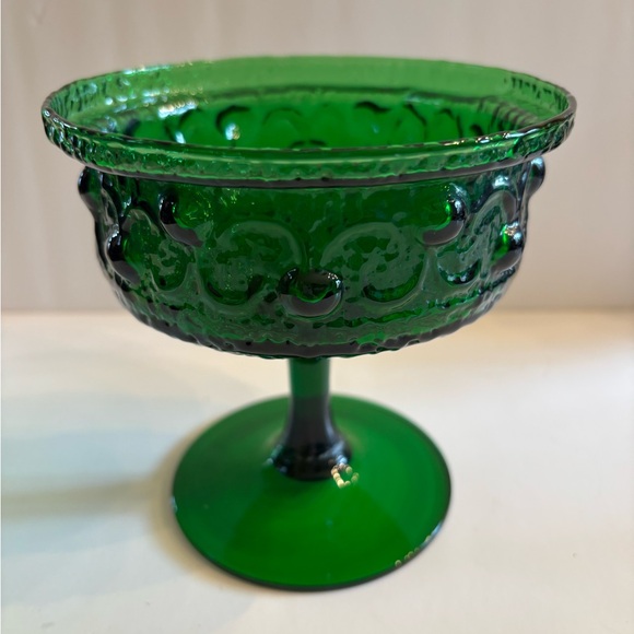 Art | Vintage Green Glass Compote | Poshmark